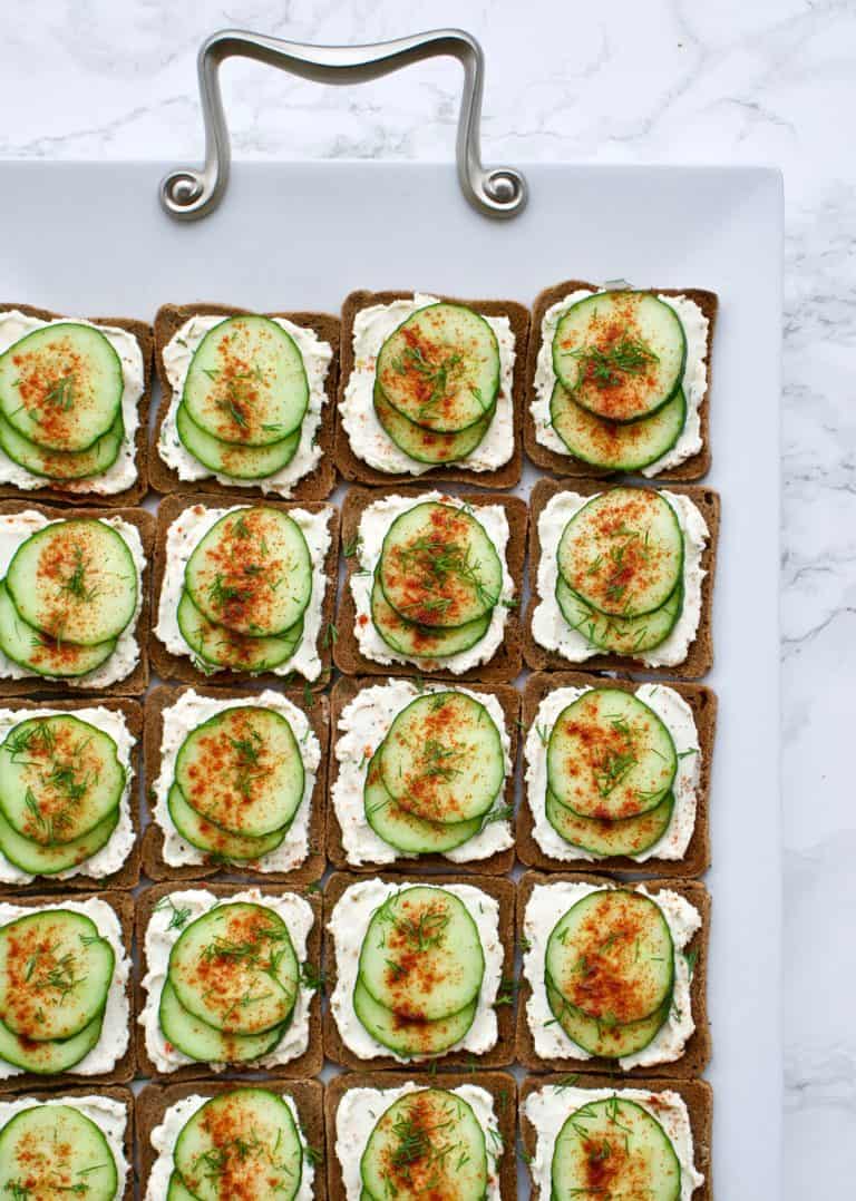 Mini Cucumber Toasts - Yummy Noises
