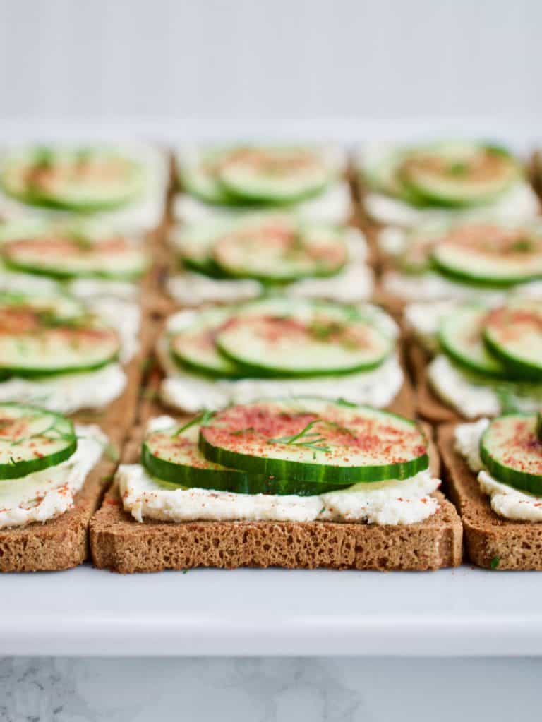 Mini Cucumber Toasts - Yummy Noises