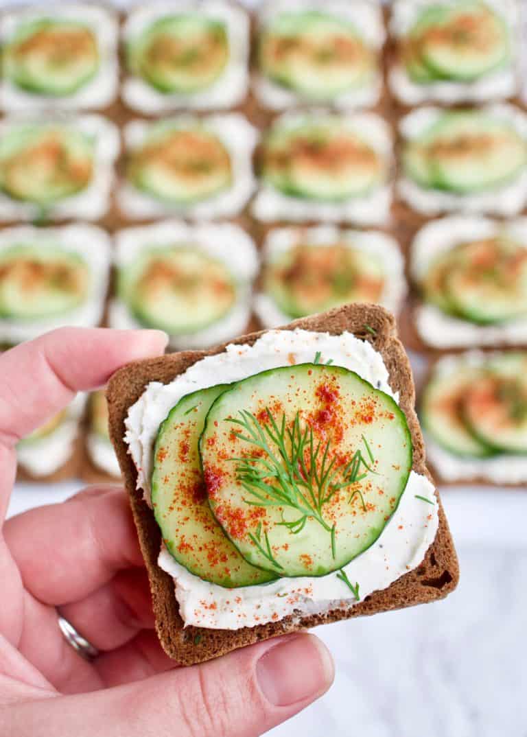 Mini Cucumber Toasts - Yummy Noises