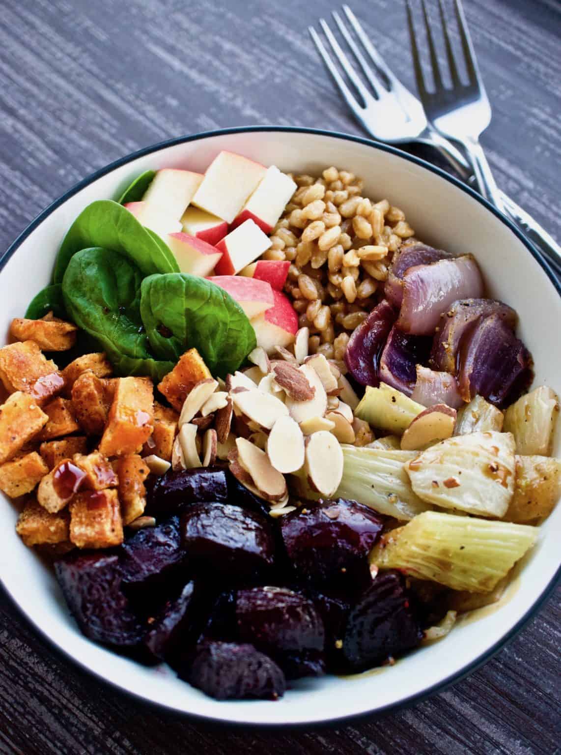 Winter Vegetable Buddha Bowl - Yummy Noises